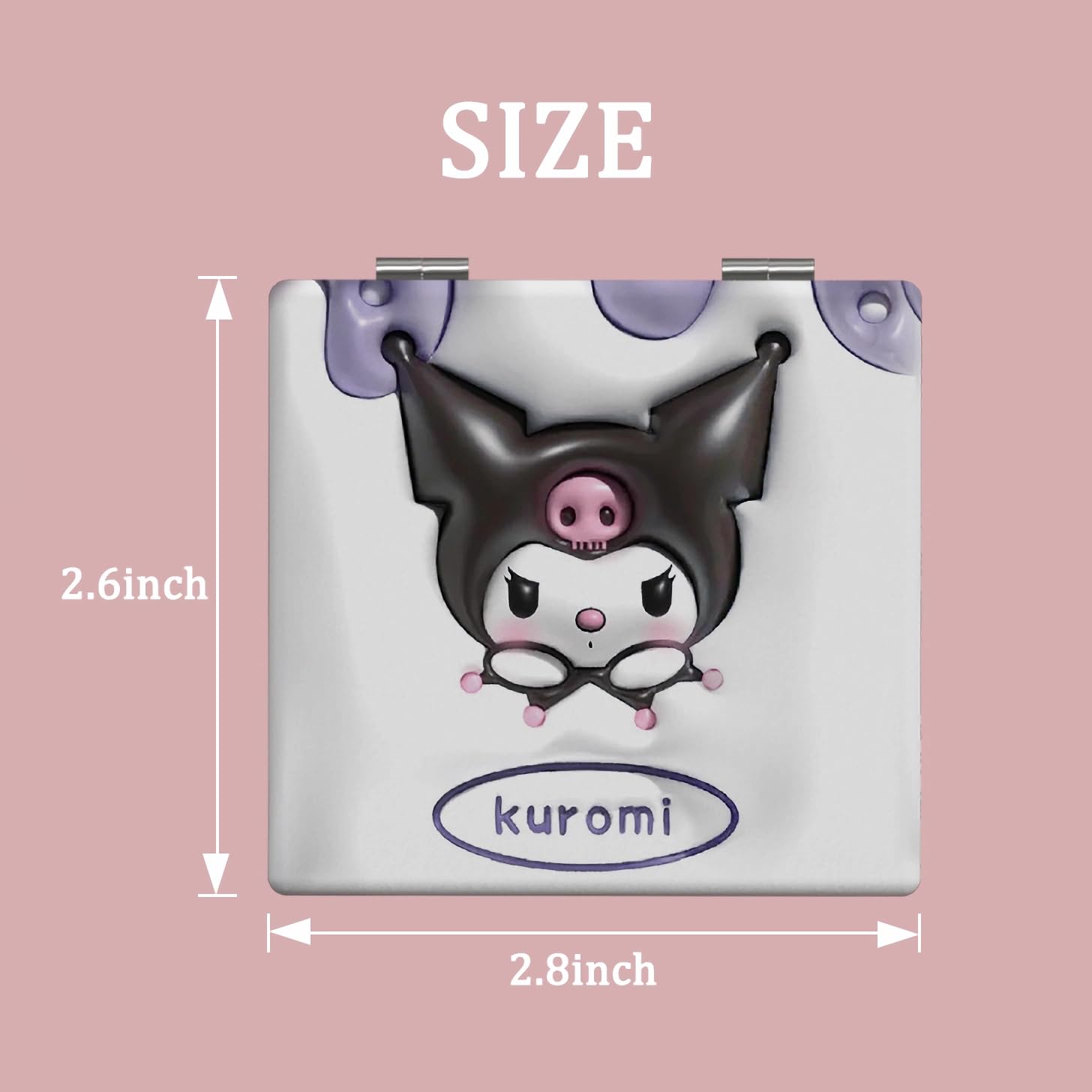 Sicpfuj Cute Mini Compact Mirror for Women and Girls, PU Leather Travel Makeup Mirror with 1X/2X Magnifying, Unique Gift Idea, 2.7 Inch