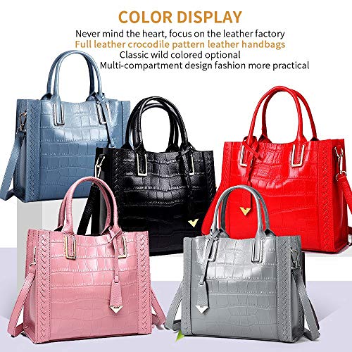 AIWendy Purses for Women Shoulder Handbag Top Handle Hobo Tote Bags, Genuine Leather (Red)