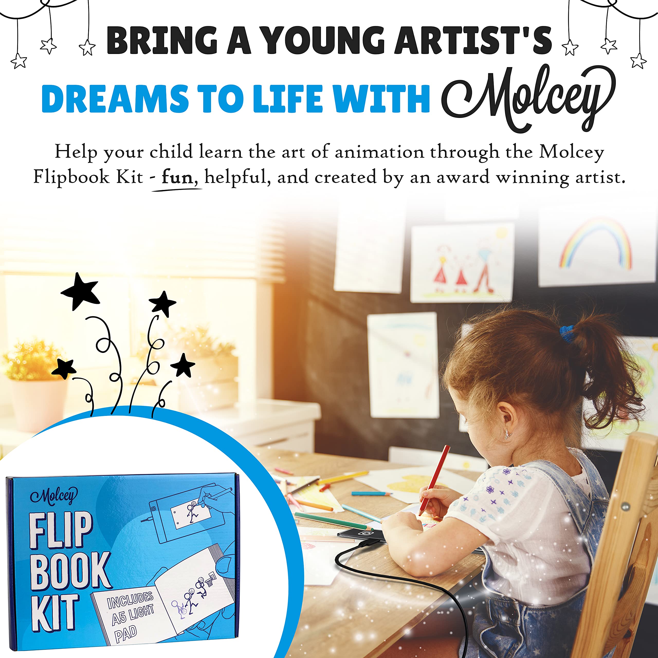 Flip Book Kit - LED Lightbox for Drawing and Tracing & 240 Sheets Animation Paper for Flip Books A5 Flipbook Kit: Led Light Box/Light Tablet for Tracing Flip Book Paper with Screws Flipbook Light Pad