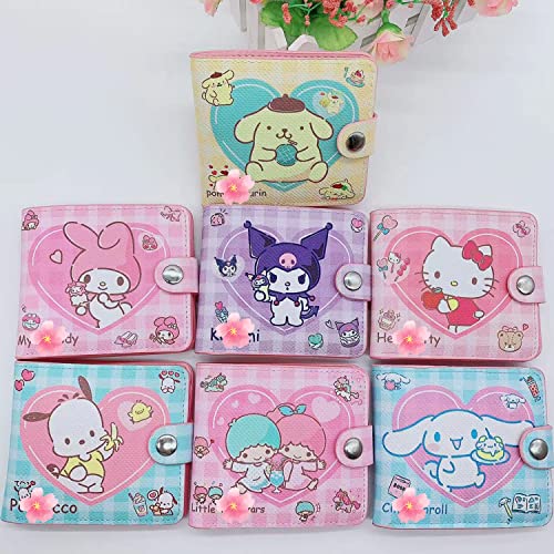 Cute Wallet Cartoon Wallet Leather Wallet Birthday Gifts for Men Women (ku-aixin9b)