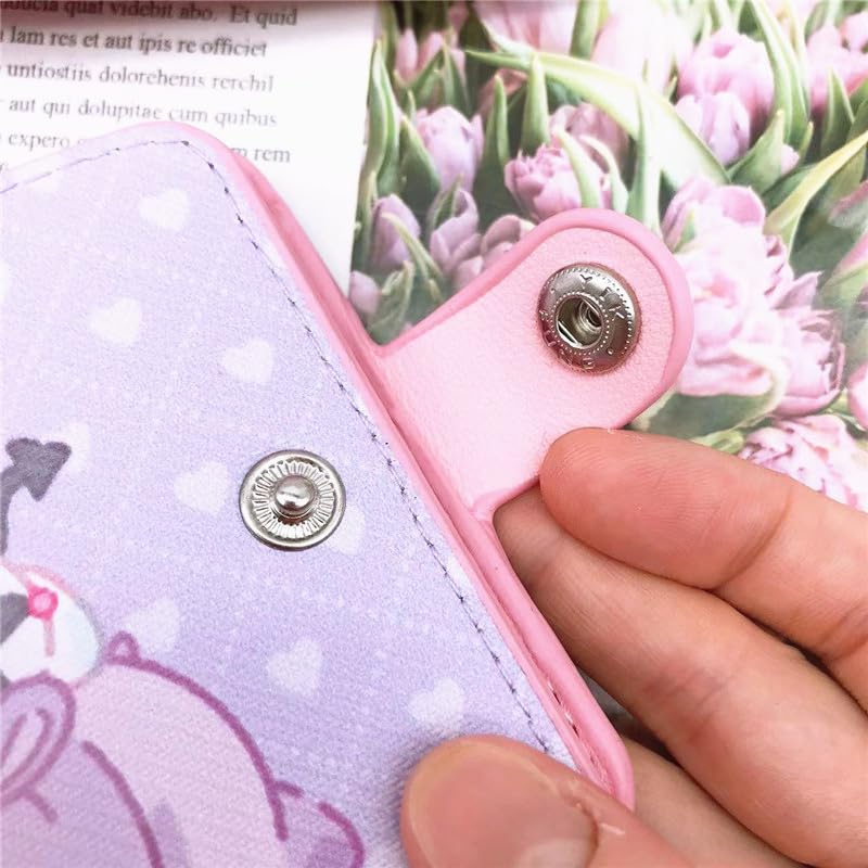 Cute Wallet Cartoon Wallet Leather Wallet Birthday Gifts for Men Women (ku-aixin9b)