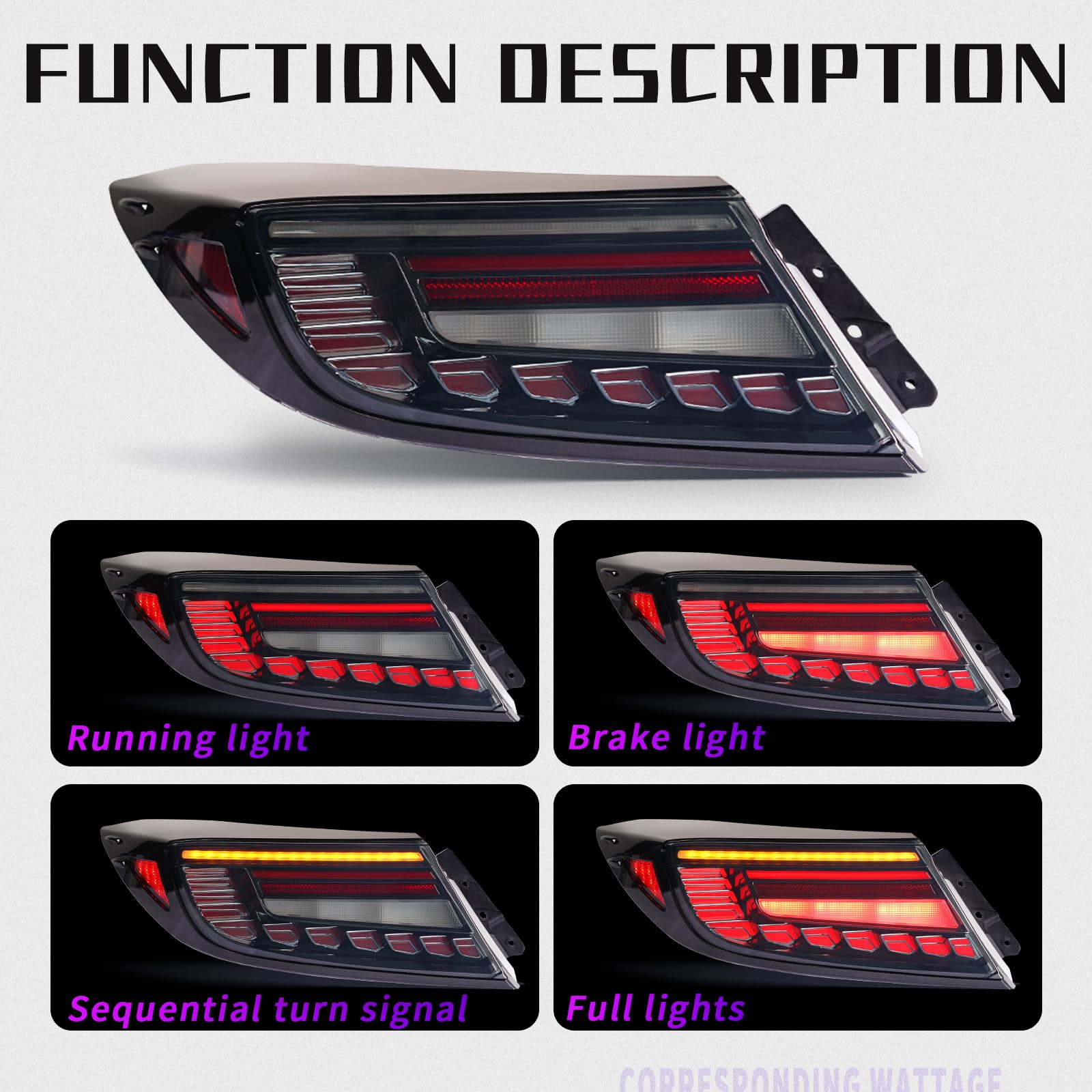 LONGDING LED Tail Lights Assembly Compatible with 2021 2022 2023 2024 Toyota GR86 / Subaru BRZ 2nd Gen ZN8/ ZD8 w/Start Up Animation & Sequential Turn Signals Rear Lamps Replacement