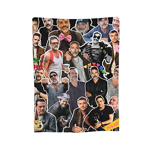Blanket Jeffrey Dean Morgan Soft and Comfortable Warm Fleece Blanket for Sofa,Office Bed car Camp Couch Cozy Plush Throw Blankets Beach Blankets