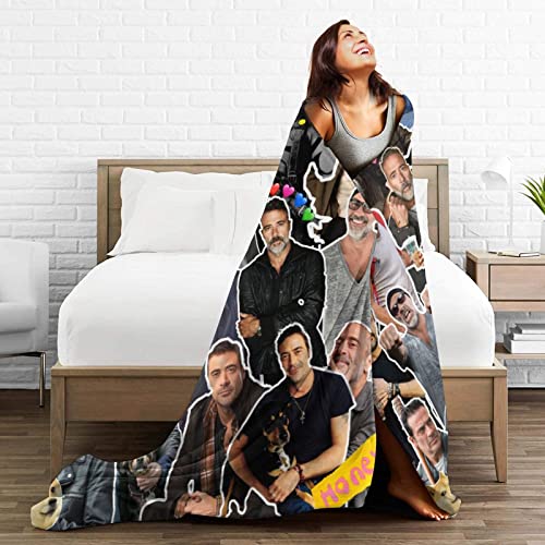Blanket Jeffrey Dean Morgan Soft and Comfortable Warm Fleece Blanket for Sofa,Office Bed car Camp Couch Cozy Plush Throw Blankets Beach Blankets