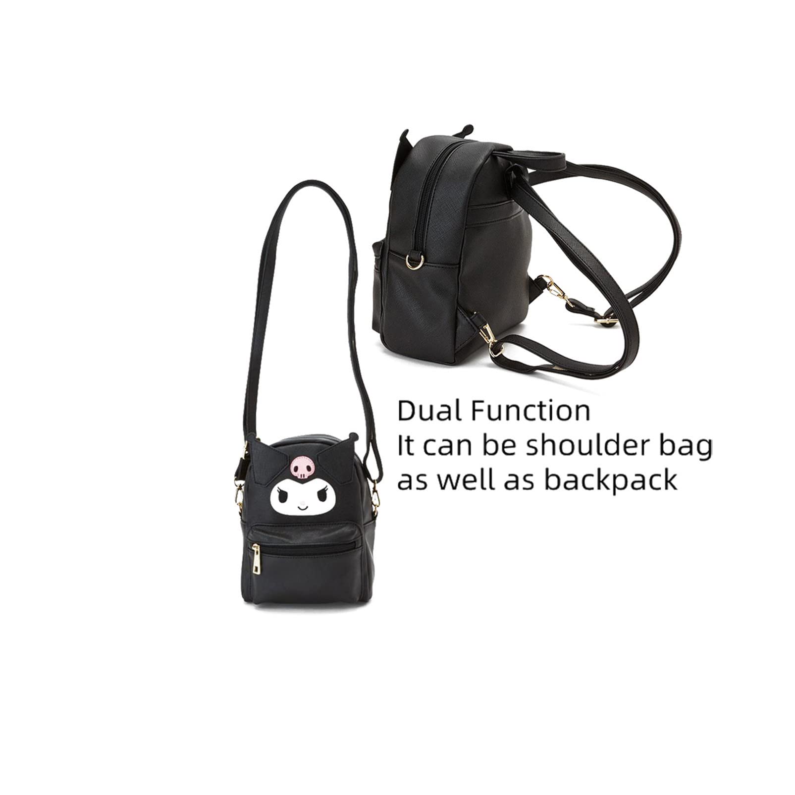 TUMPETY Anime Doll Cosplay Light Blue Bag Kawaii Mini Backpack Cute Back Pack Girl Handbag (Black)