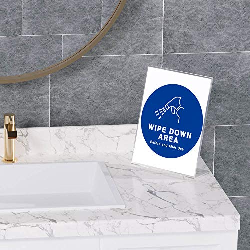 NIUBEE Acrylic Sign Holder 8.5 x 11 Inches Slanted Back, Clear Plastic Sign Holder Paper Display Table Stand for Office, Store, Restaurant (10 Pack)