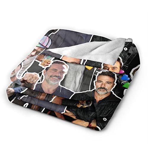 Blanket Jeffrey Dean Morgan Soft and Comfortable Warm Fleece Blanket for Sofa,Office Bed car Camp Couch Cozy Plush Throw Blankets Beach Blankets