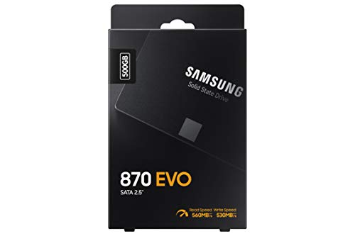 SAMSUNG 870 EVO SATA SSD 500GB 2.5” Internal Solid State Drive, Upgrade PC or Laptop Memory and Storage for IT Pros, Creators, Everyday Users, MZ-77E500B/AM