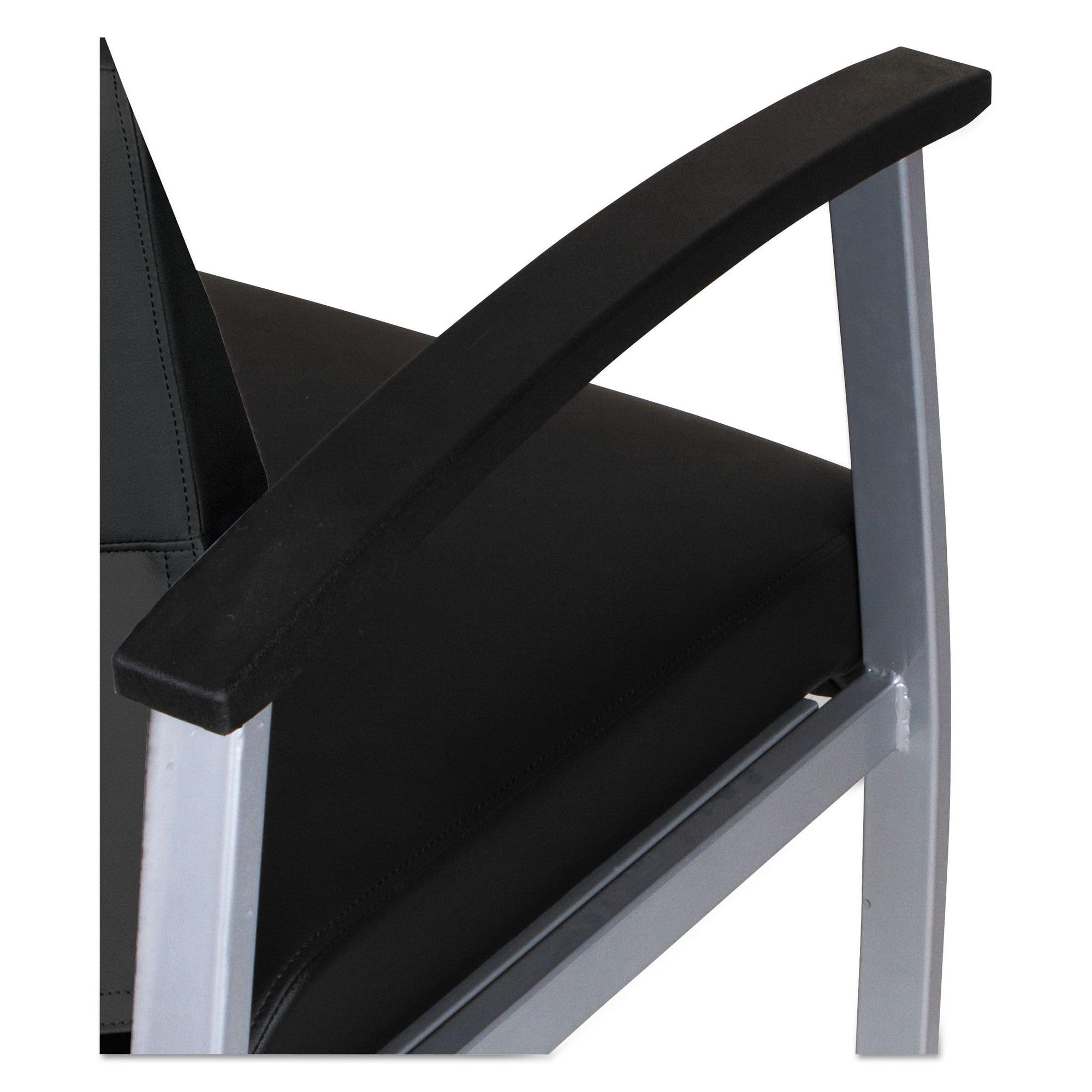 Alera ML2219 metaLounge Series Bariatric Guest Chair, 31-Inch x26-Inch x33.63-Inch, BLK Seat/Back, Silver Base