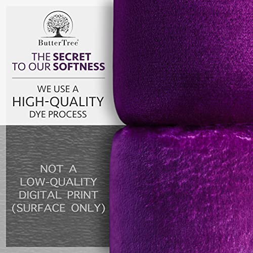 ButterTree Mom and Daughter Blankets, Throw Blankets 65" x 50" (2-Pack, Purple)