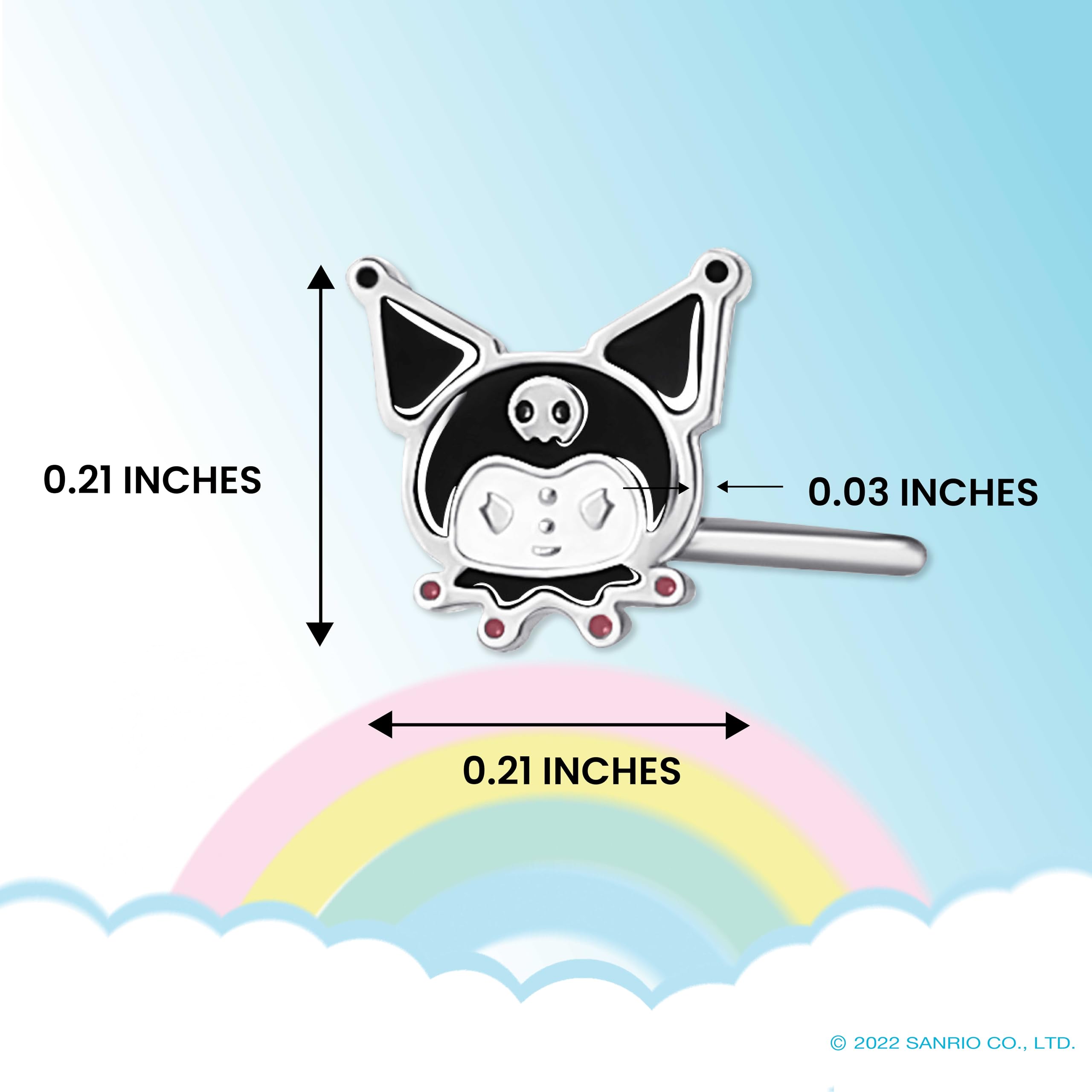 Hello Kitty Kuromi Nose Rings 20g Stainless Steel L-Shape Kawaii Cute Nose Stud Officially Licensed Sanrio