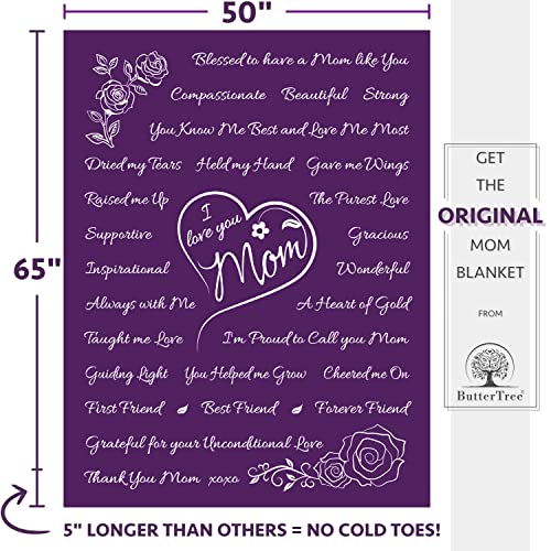 ButterTree Mom and Daughter Blankets, Throw Blankets 65" x 50" (2-Pack, Purple)