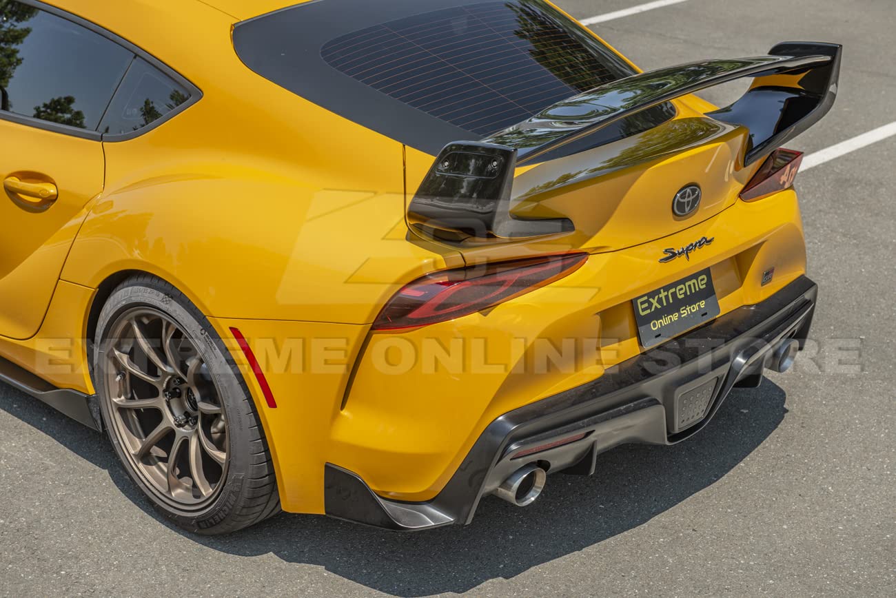 Extreme Online Store Replacement for 2020-Present Toyota A90 A91 Supra | ST Style Rear Trunk Lid Wing Spoiler (ABS Plastic - Painted Glossy Black)