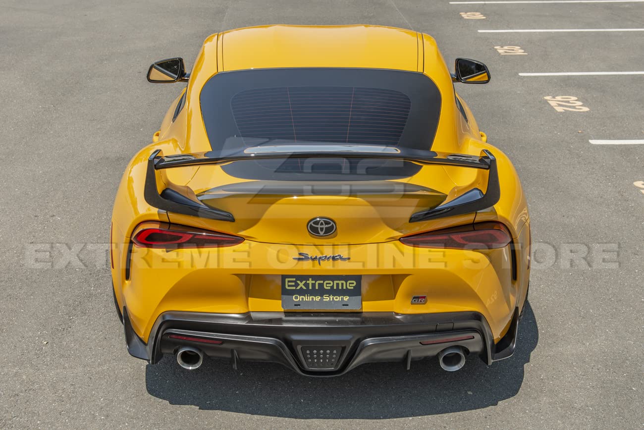 Extreme Online Store Replacement for 2020-Present Toyota A90 A91 Supra | ST Style Rear Trunk Lid Wing Spoiler (ABS Plastic - Painted Glossy Black)