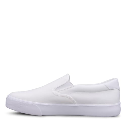 Lugz | Clipper Casual Sneakers for Men | Slip On Shoes for Men | Everyday Men Footwear, White/White, 9