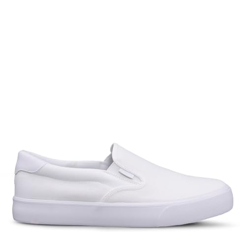 Lugz | Clipper Casual Sneakers for Men | Slip On Shoes for Men | Everyday Men Footwear, White/White, 9