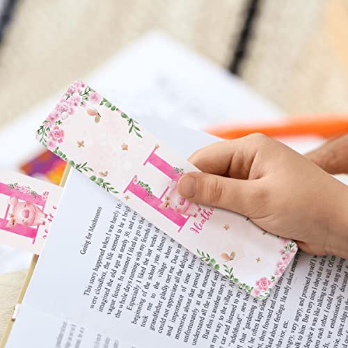 GOLEEX Personalized Initial Bookmark Animal Pig Magnetic Bookmarks Customized Name Letter Page Markers Cute Bookworm Gifts for Book Lovers Readers Students Women Girl at Christmas