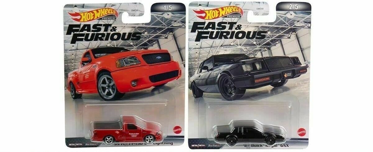 Hot Wheels Premium Fast & Furious 2022 Complete Set of 5 Diecast Vehicles from DMC55-957J Release