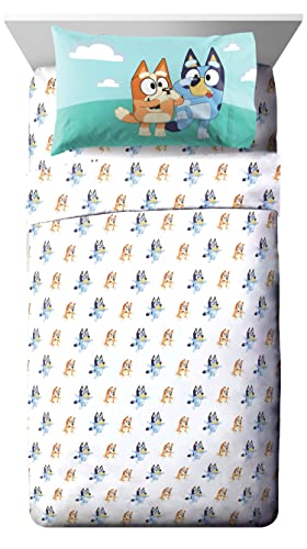 Jay Franco Bluey & Bingo 5 Piece Twin Size Bed Set - Includes Comforter & Sheet Set - Super Soft Kids Bedding Fade Resistant Microfiber (Official Bluey Product)