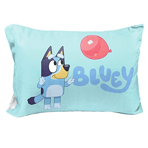 Bluey & Bingo 1 Single Reversible Pillowcase - Double-Sided Kids Super Soft Bedding (Official Bluey Product)