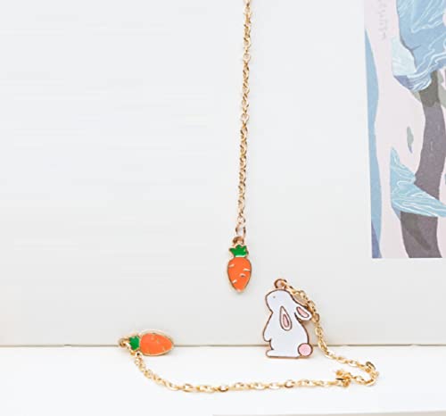 Adam Victor Rabbit Carrot Bookmark- Funny Metal Rabbit Carrot Book Marker, Ideal Gift for Book Lovers, Kids, Men