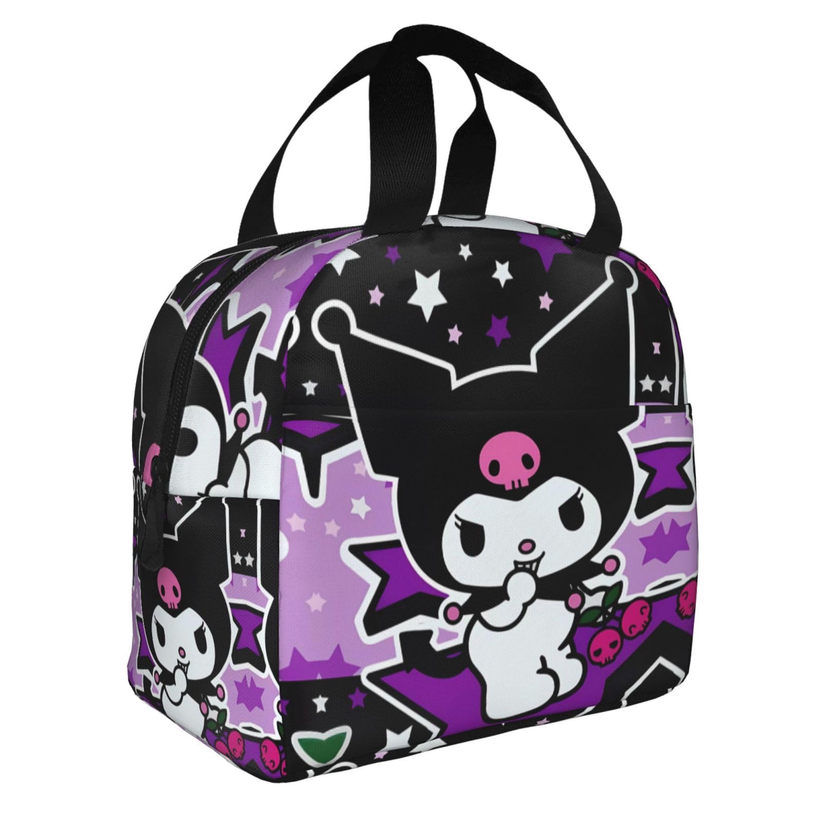 YHDVMYIS Kawaii Lunch Bag Cute Anime Insulated Portable Lunch Box Cartoon Reusable Thermal Bento Lunch Tote Cooler Bags For Women Men Office Work Picnic
