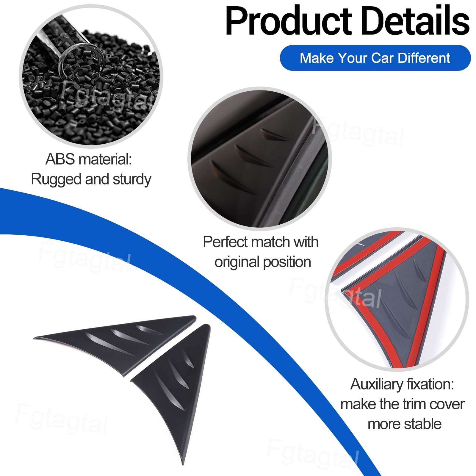 Fit for Toyota Supra GR A90 A91 MK5 2019-2024 ABS Rearview Mirror Side Spoiler Trim Cover Stickers, Channel The Car Air, Reduce The Wind Noise Inside The Car, 2PCS (Matte Black)