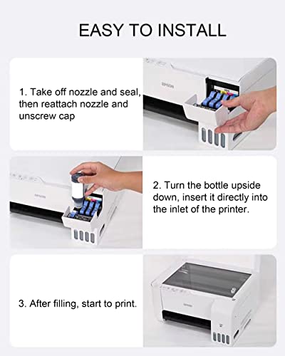 Hyliter T502 502 Ink Refill Bottles High Capacity for Ecotank ET2760 ET-4760 ET2720 ET-2750 ET-2850 ET-15000 ET-3850 ET-3750 ET-4850 ET-3830 Printer (4 Pack)