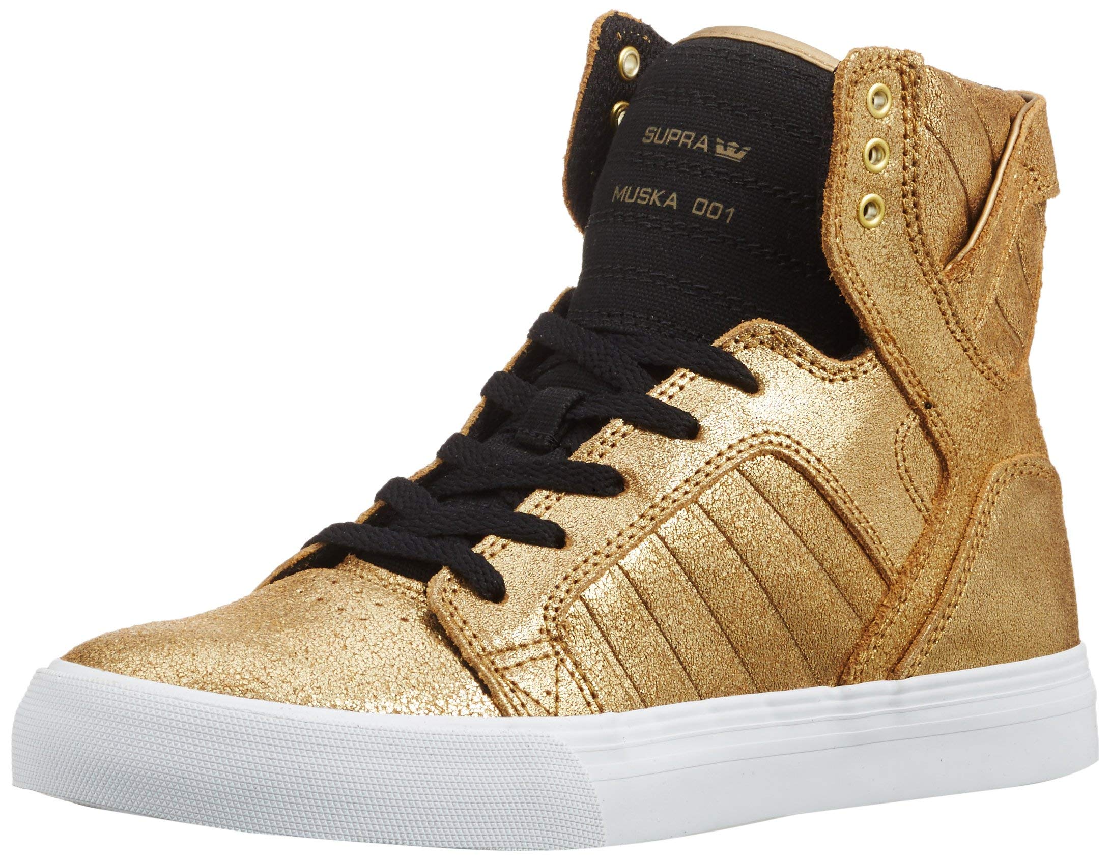 Supra Skytop Athletic Girl's Shoes Size 2 Gold/Black