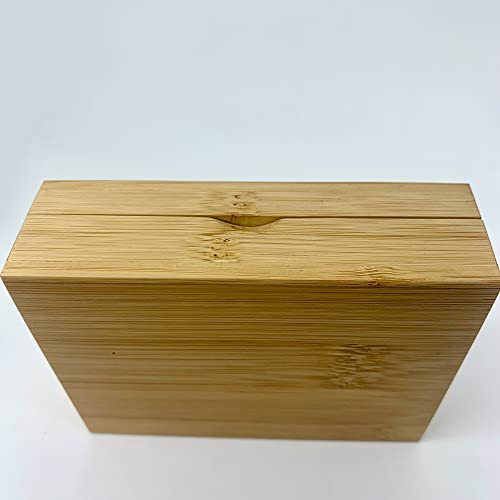 Bamboo Cards Storage Box, Wooden playing cards case with magnetic Lid