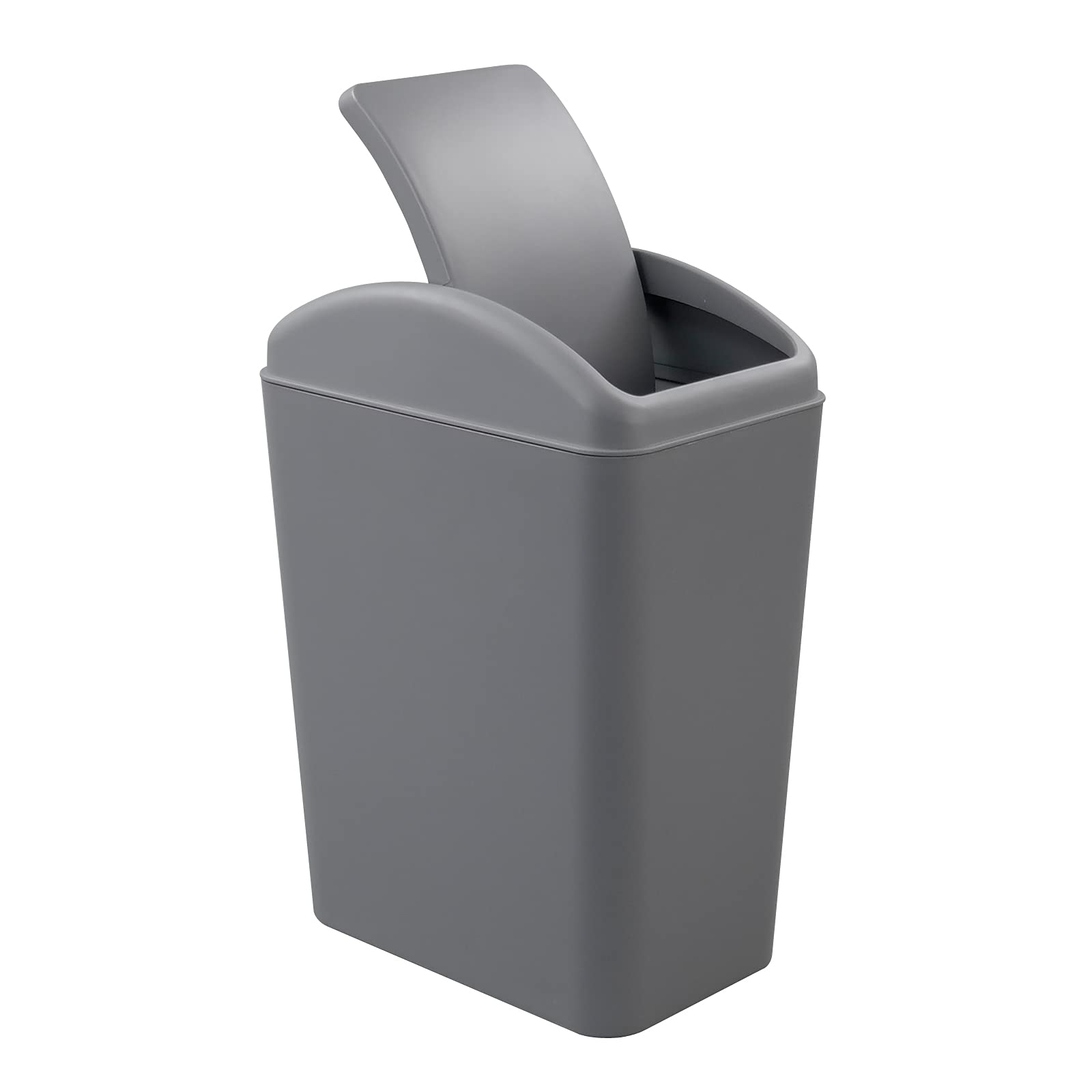CAND 1 Pack Kitchen Garbage Can, Plastic Trash Can with Swing Lid, 16 L (Black)