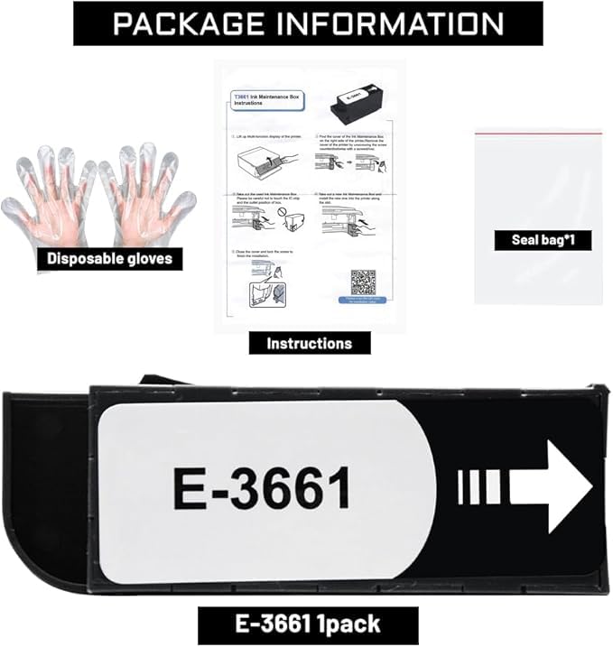 Replacement T3661 Maintenance Box with chip for Printer XP-6000 XP-6005 XP-6100 XP-6105 Photo XP-8500 XP-8505 XP-8600 XP-8605 XP-15000 XP-15010 XP-15080