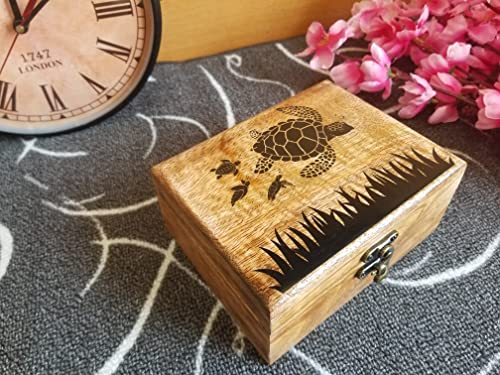 RK Collections Sea Turtle Lovers Jewelry Trinket Keepsake Box. Home Decor, Gifts for Beach and Nautical Lovers