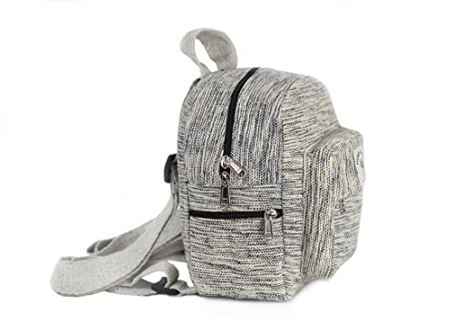 Handmade Hemp Mini Backpack Purse For Women Girls Ecofriendly Light Weight Backpack Vegan Small Bag for Travel School College Casual Use