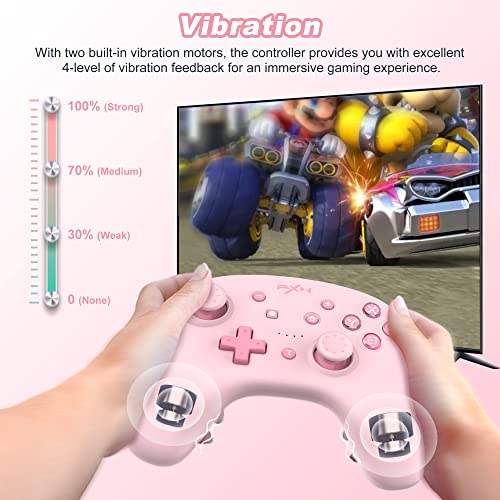 PXN Wireless Switch Controller - is compatible with Switch/Switch Lite/OLED - It is a Switch Controller with features including Turbo, Wake-up, NFC, Motion, and Vibration. (Note: iOS devices with