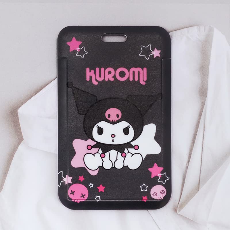 Kuluomi Cute Badge Card Holder with Lanyard, ID Credit Card Holder Purse Pouch Card Case Neck Pouch Wallet Durable Card Holder for Students Teens