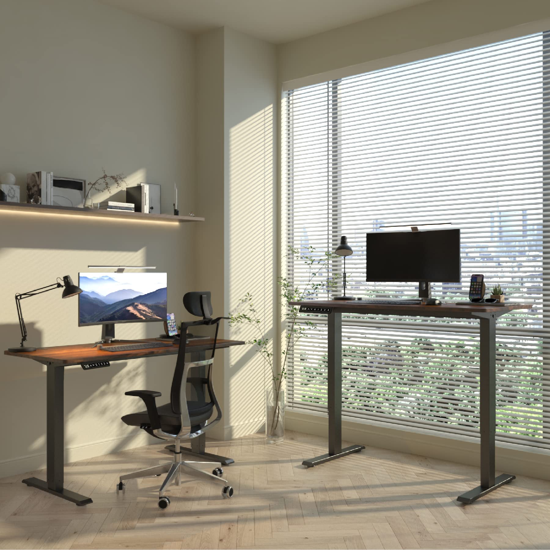 Win Up Time Standing Desk Frame, Electric Stand Up Desk Frame, Height Adjustable Electric Standing Desk Frame, Adjustable Height Desk Frame for Home & Office Table Black