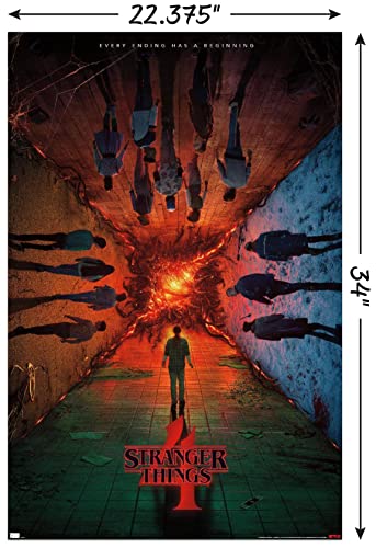 Trends International Netflix Stranger Things: Season 4 - Group Teaser One Sheet Wall Poster, 22.375" x 34", Unframed Version