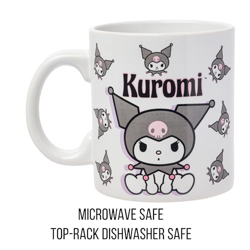 Silver Buffalo Sanrio Hello Kitty and Friends Kuromi Poses Ceramic Mug, 20 Ounces