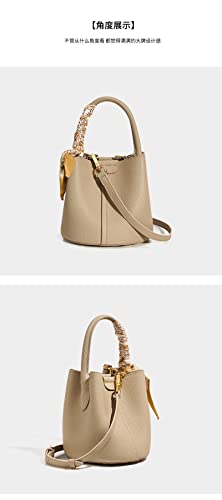 Leather Texture Bucket Bag Ladies Tote Bag Large Capacity Cross-Body Cabbage Basket Bag green
