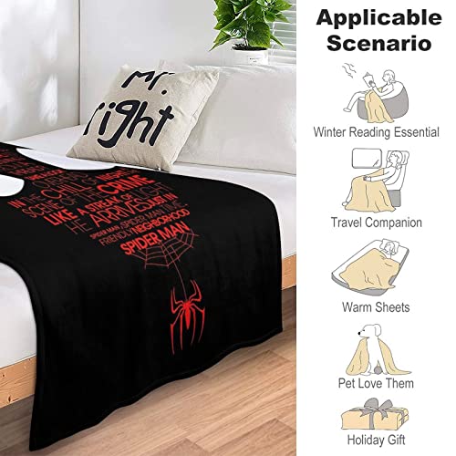 Cartoon Flannel Throw Blanket for All Seasons Superhero Soft and Cozy Medium Fleece Plush Blankets for Sofa, Couch and Bed 60"x80"