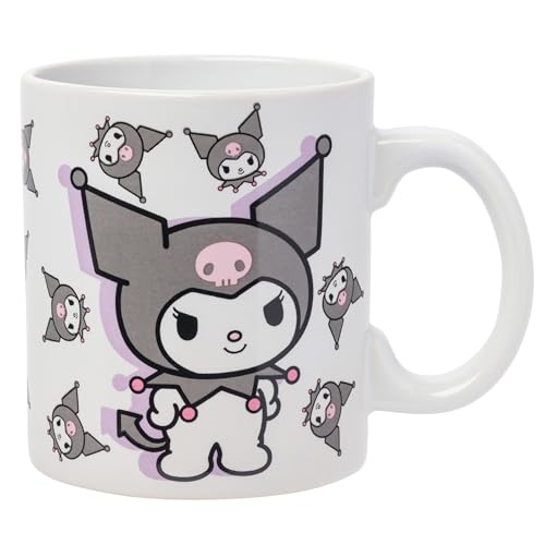 Silver Buffalo Sanrio Hello Kitty and Friends Kuromi Poses Ceramic Mug, 20 Ounces
