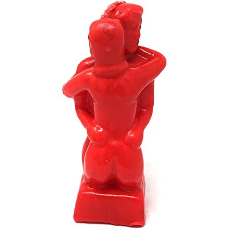 Erotic Couple Hugging Lover Figure Ritual Image Love Spell Candle Fall in Love with me - Adam & Eve - Love Ritual 5 inches (Red)
