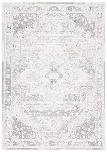 Martha Stewart Collection by SAFAVIEH 2' 6" x 4' Grey/Beige MSR8936B Viscose Entryway Living Room Foyer Bedroom Accent Rug