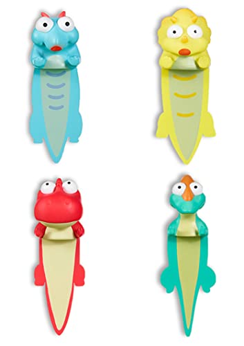 3D Dinosaur Bookmarks for Kids Students, Wacky Funny Christmas Cartoon squashed Bookmarks Novelty Stationery Birthday Party Bookmarks Favors for Teens Boys Girls Friends(4PCS)