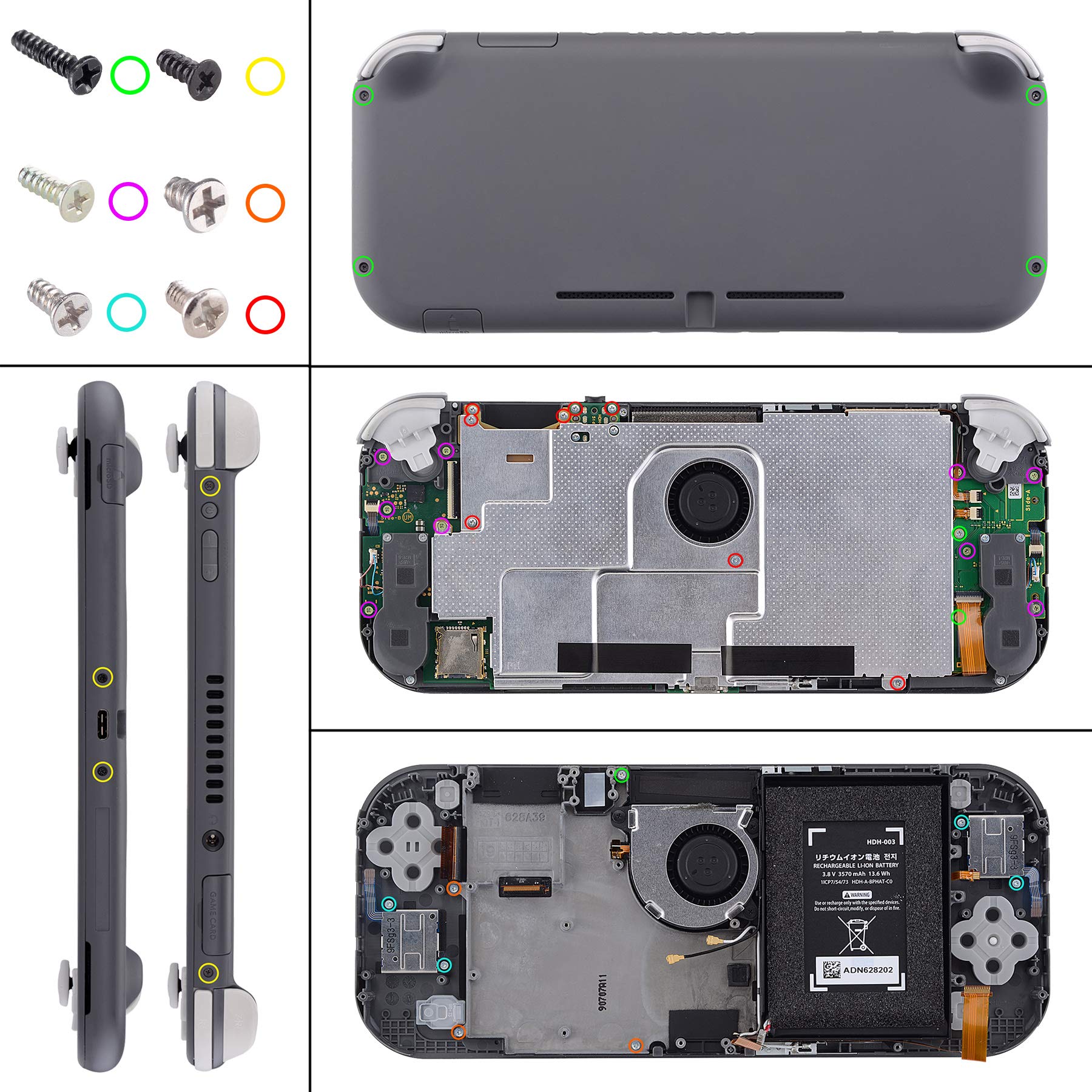 eXtremeRate Cherry Blossoms Pink Replacement ABXY Home Capture Plus Minus Keys Dpad L R ZL ZR Trigger for Nintendo Switch Lite, Full Set Buttons Repair Kits with Tools for Nintendo Switch Lite