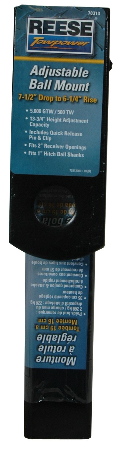 Reese 7031300 Class III Adjustable Weight Carrying Ball Mount , Black