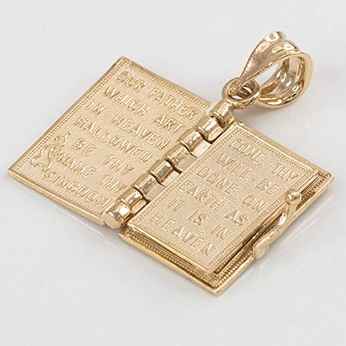 QYAJS Pendant Christian Miniature Readable Bible Necklace Holy Bible Book Pendant Necklace Prayer Christian Scripture 1.57inch (Chain Length 23.6inch)