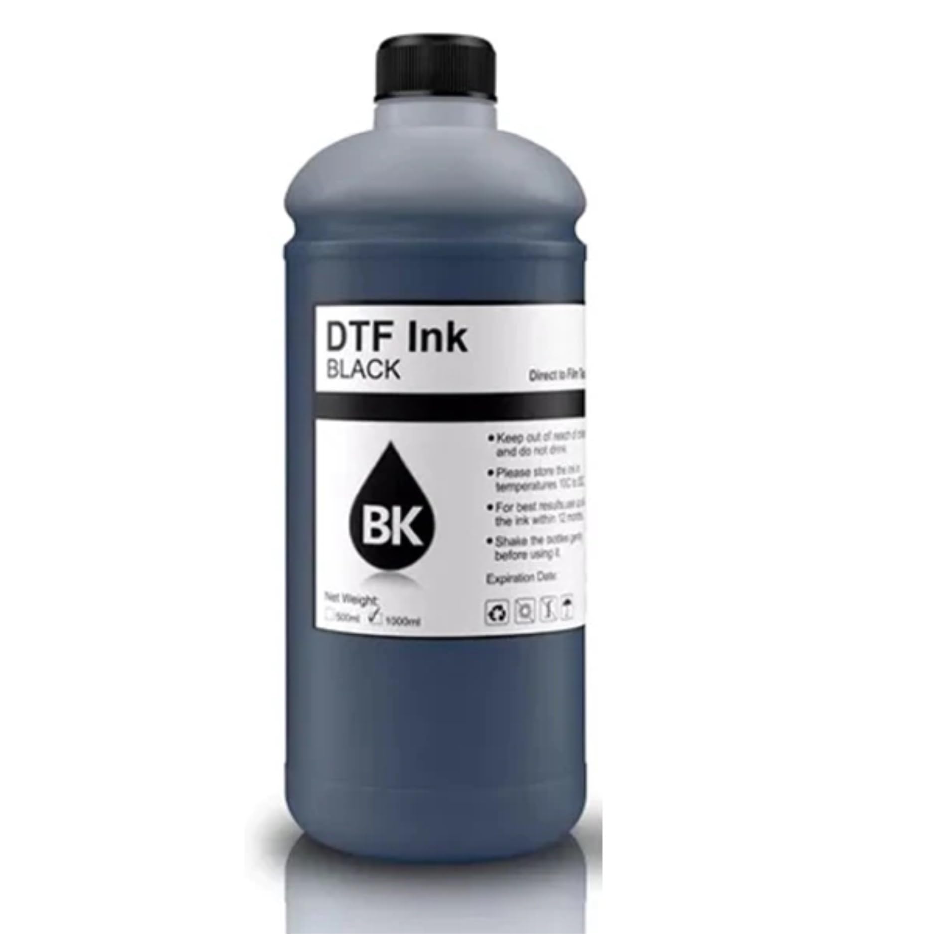 DTF Ink 1PK 1000ML DTF Black Ink Premium Water Base Digital Inkjet Ink Refill for Direct to Film Printers with Epson Printhead L1800 L805 R1390 4720 I3200 XP600 DX7 DX5 5113.