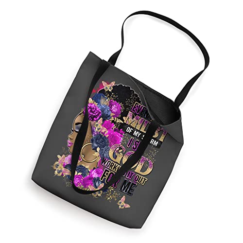 Black Girl In The Midst Of Storm Believe In God Christian Tote Bag